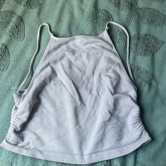 Urban Outfitters | Tops | Baby Blue Low Back Halter Top | Poshmark